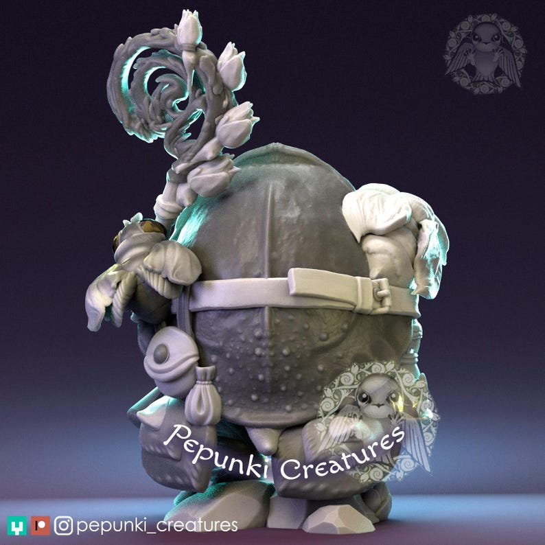Pig-nosed Turtle Druid Miniature | Tabletop RPG Miniature | Pepunki ...
