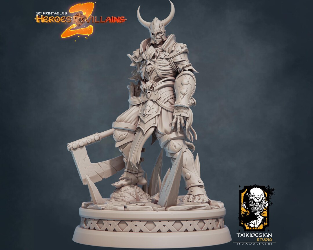 Death Knight Miniature | Tabletop RPG Miniature | Javier Txiki Tejedor ...