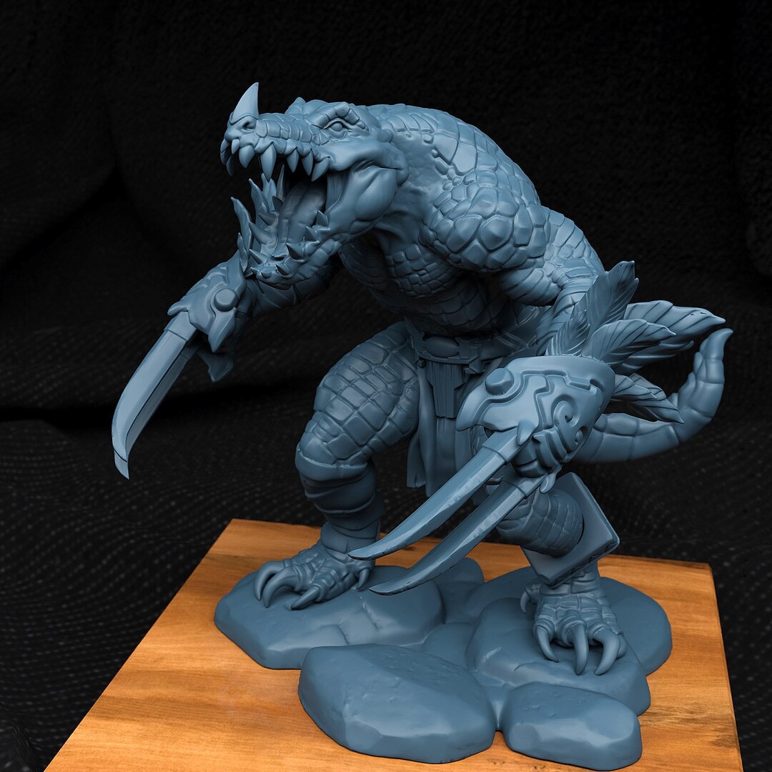 Crocodile Man Miniature | Tabletop RPG Miniature | Creature Armory ...