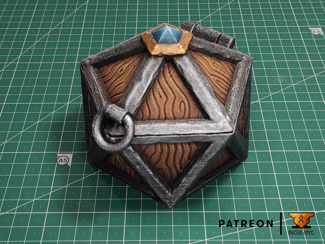 D20 Chest Dice Box 3D Print | Makers Anvil | Roleplaying 3D Printed ...