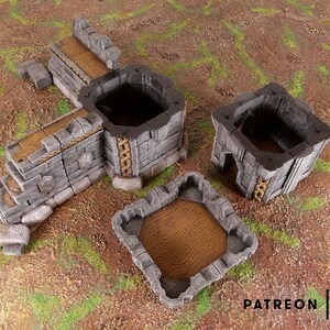 Dwarf Wall Tower Terrain Scenery | Makers Anvil | Roleplaying 3D ...