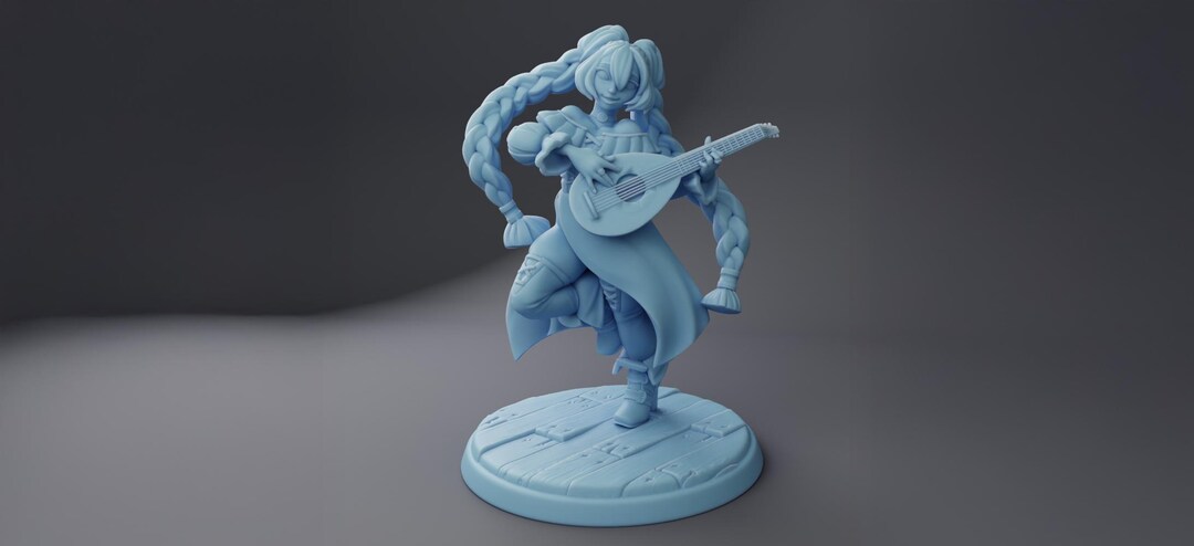 Female Bard Miniature, Mika | Twin Goddess Miniatures | Tabletop RPG ...