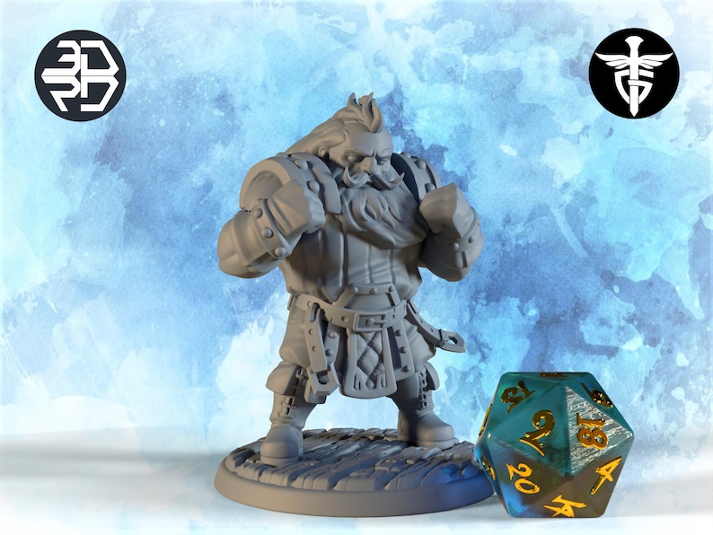Dwarf Monk Miniature, Storgen | Twin Goddess Miniatures | Tabletop RPG ...