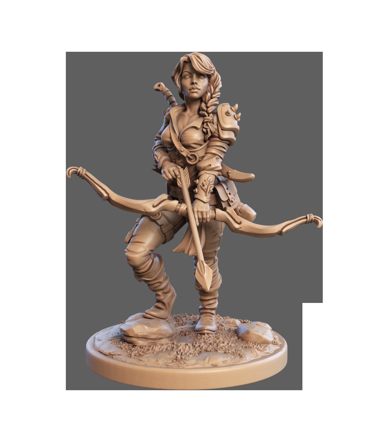 Female Elf Ranger Miniature Lila Tabletop RPG Miniature - Etsy