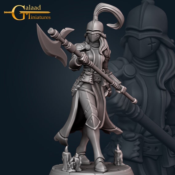 Female Knight Miniature Tabletop RPG Miniature Galaad - Etsy