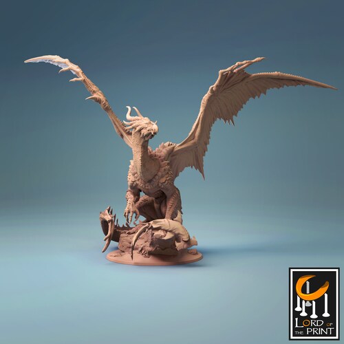 Fire Dragon 3D Printed Preprimed Model by Lord of the Print - Etsy
