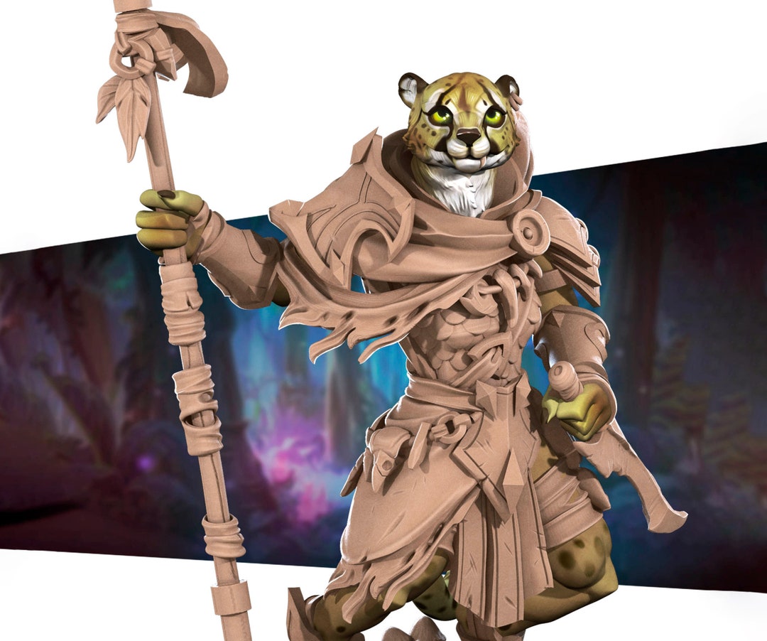 Tabaxi Ranger Miniature Tabletop RPG Miniature Bite the Bullet ...