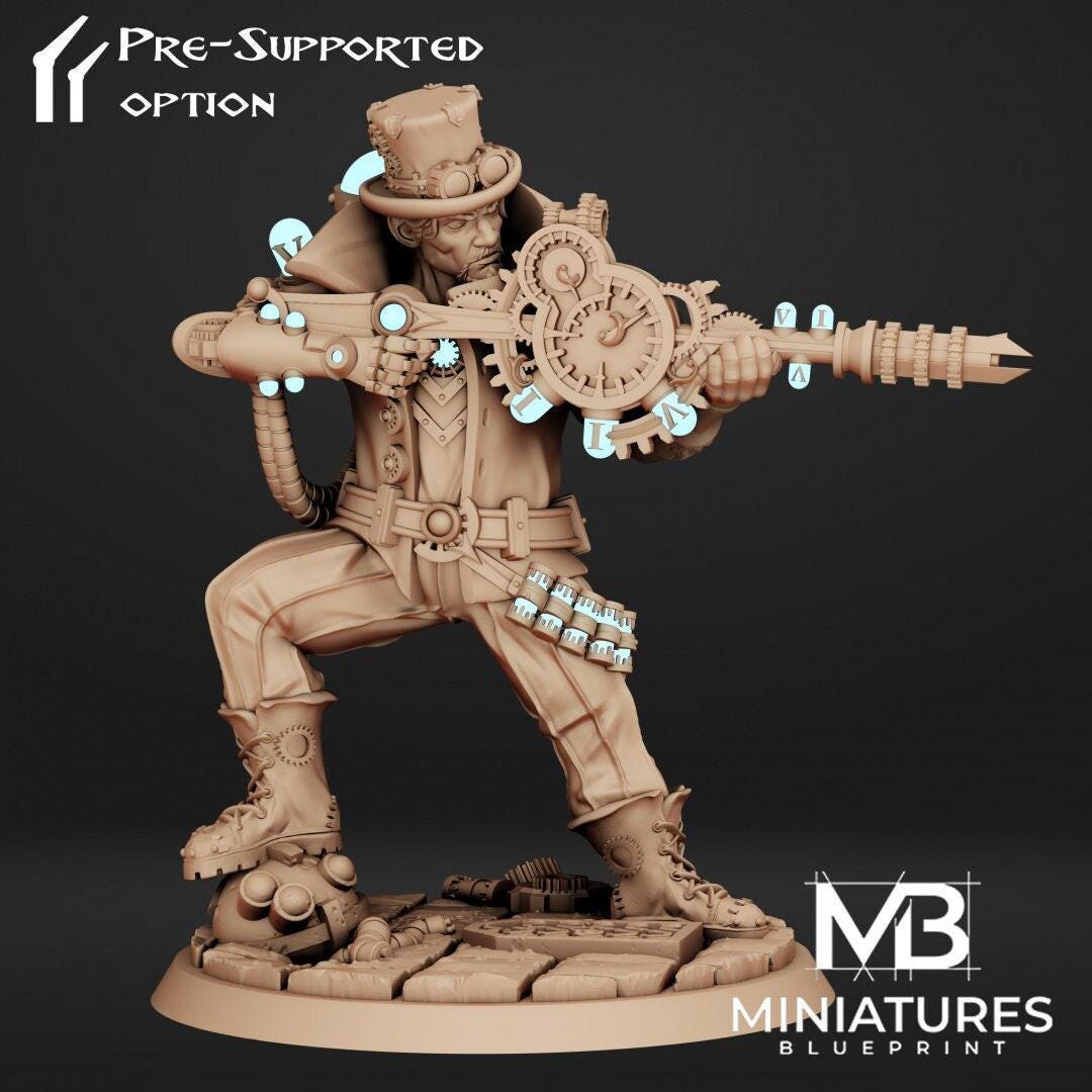 Steampunk Gunner Miniature | Tabletop RPG Miniature | Miniatures ...