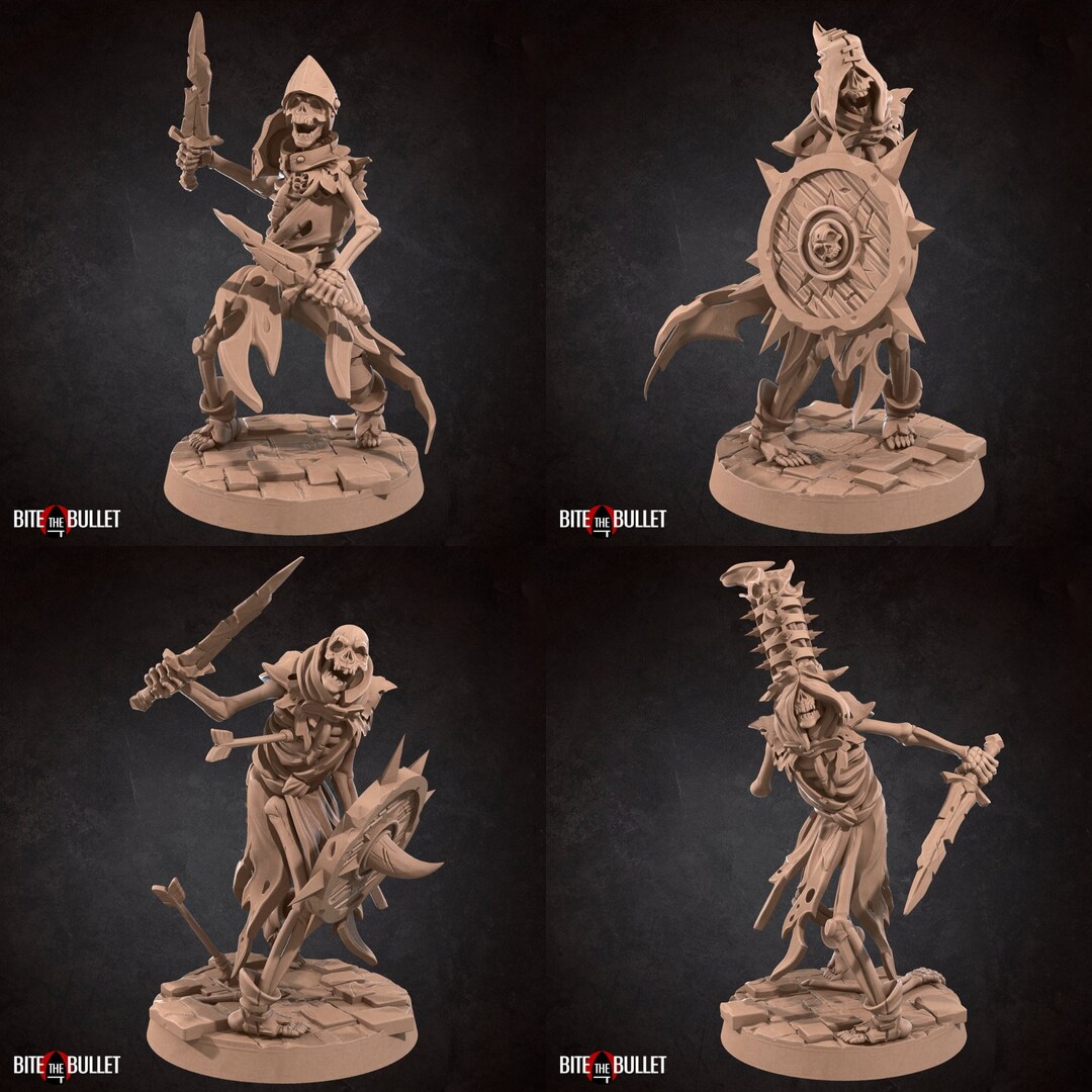 Skeleton Miniature Tabletop RPG Miniature Bite the Bullet Roleplaying ...