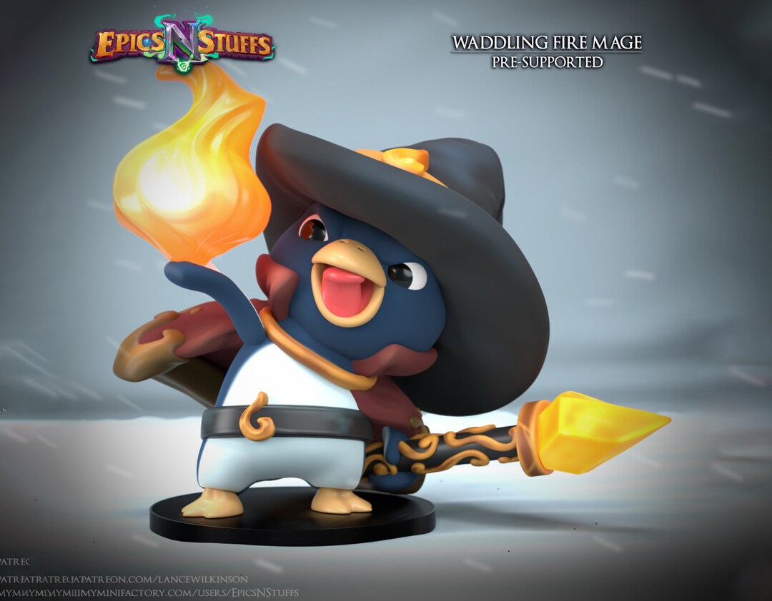 Penguin Mage Miniature Tabletop RPG Miniature Epic 'N' Stuff ...