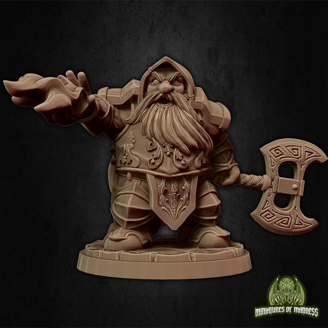 Dwarf Eldritch Knight Minature, Dorfas | Tabletop RPG Miniature ...