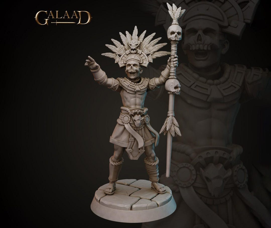 Aztec Shaman Miniature | Tabletop RPG Miniature | Galaad Miniatures ...