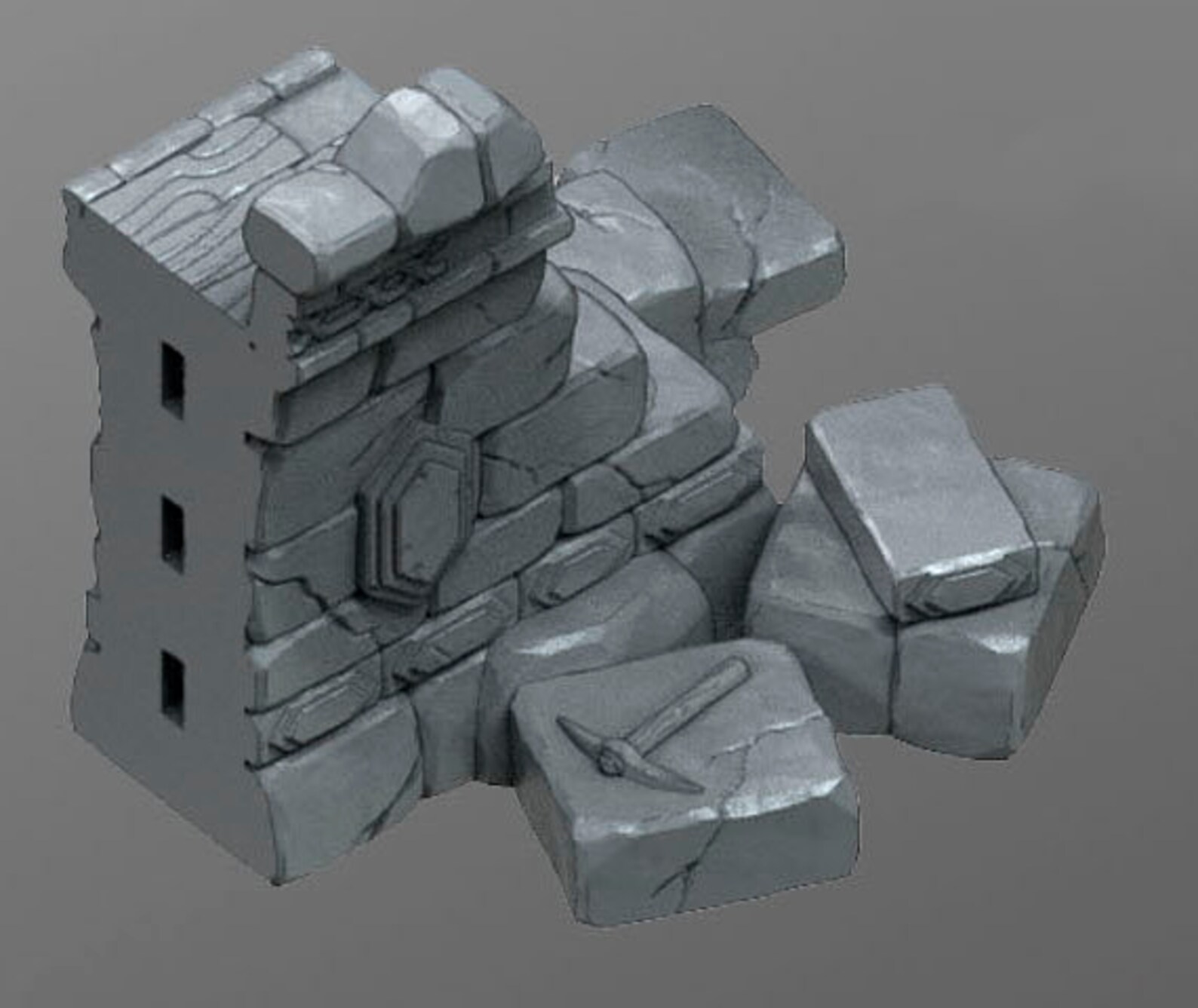 Dwarf Wall Modular Terrain Scenery | Makers Anvil | Roleplaying 3D ...