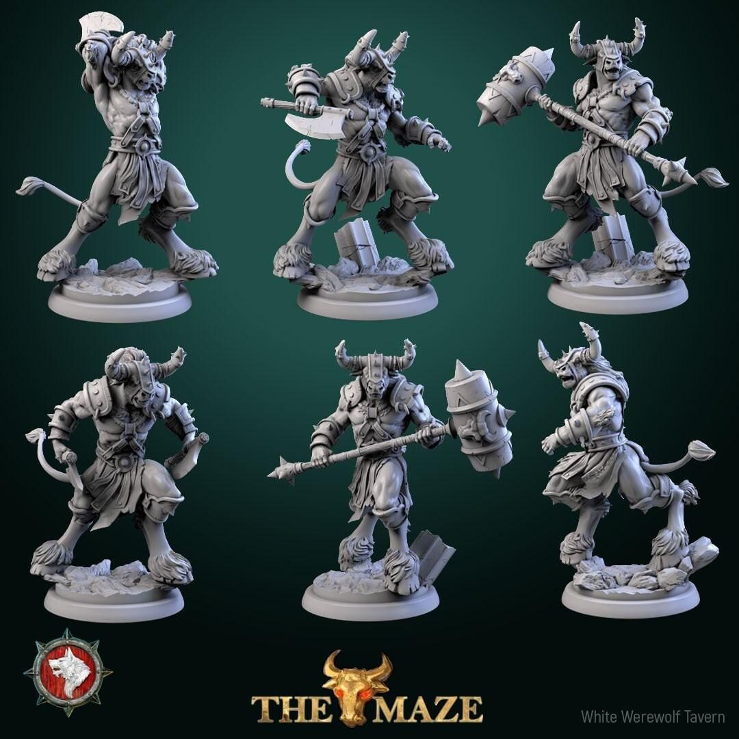 Minotaur Warrior Miniature | Tabletop RPG Miniature | White Werewolf ...