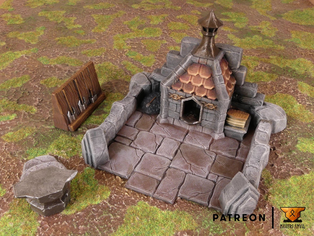 Dwarf Forge Terrain Scenery | Makers Anvil | Roleplaying 3D Printed ...