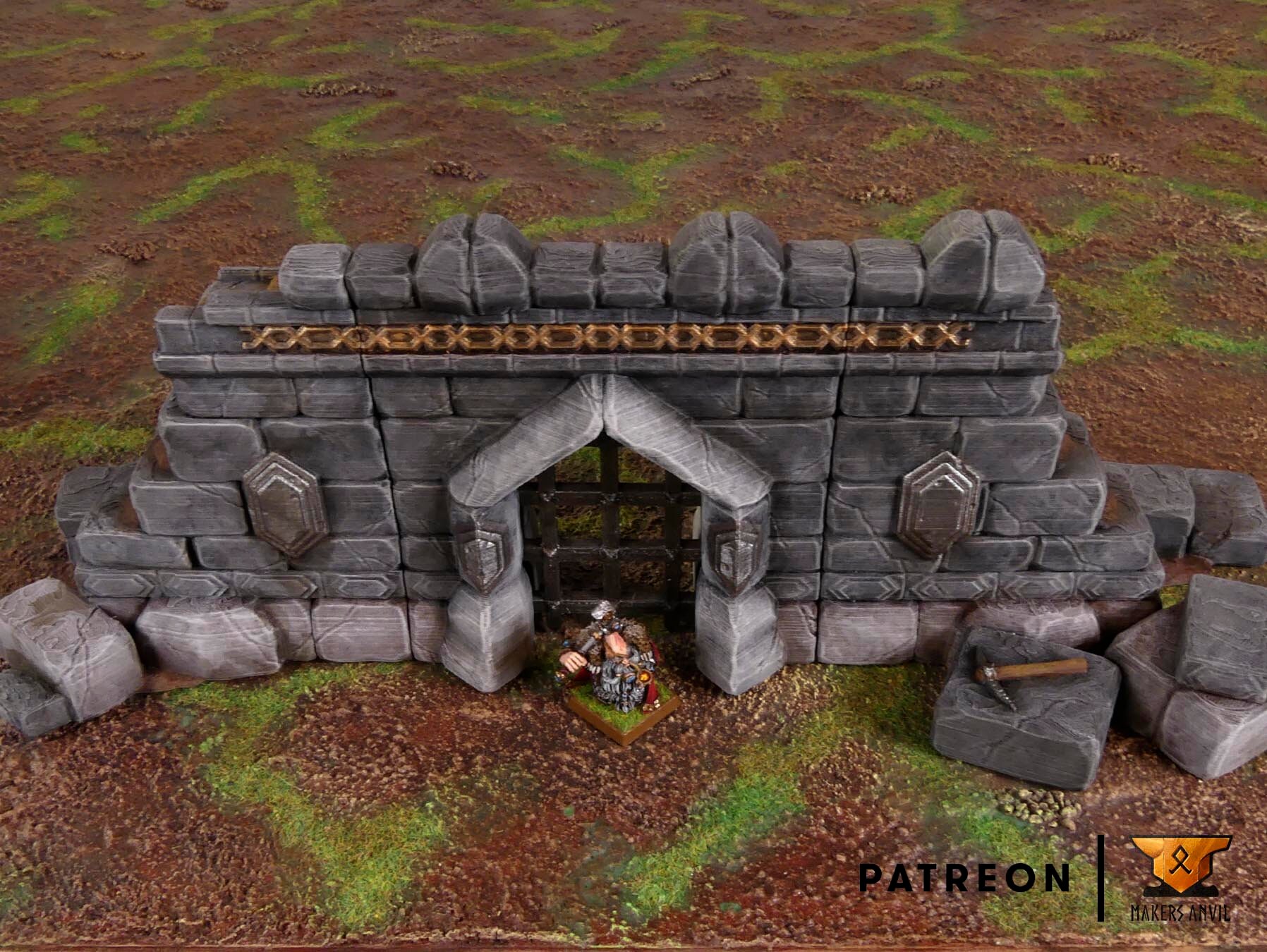 Dwarf Wall Modular Terrain Scenery | Makers Anvil | Roleplaying 3D ...