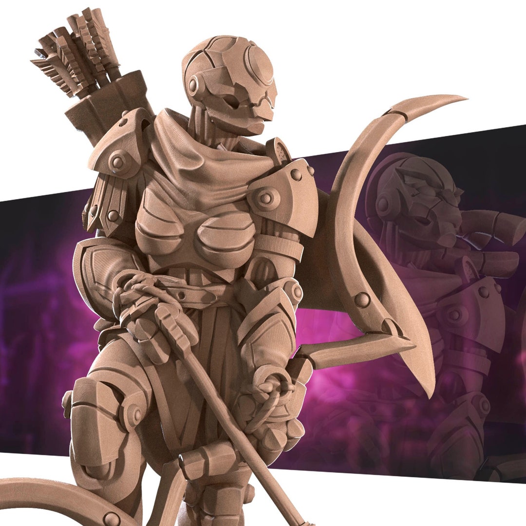 Warforged Ranger Miniature Tabletop RPG Miniature Bite the Bullet ...