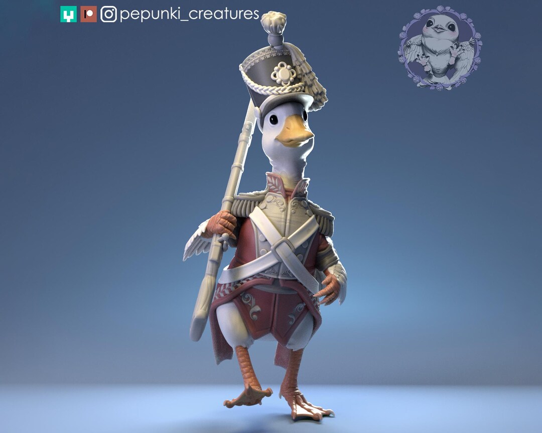 Duck Soldier Miniature | Tabletop RPG Miniature | Pepunki Creatures ...