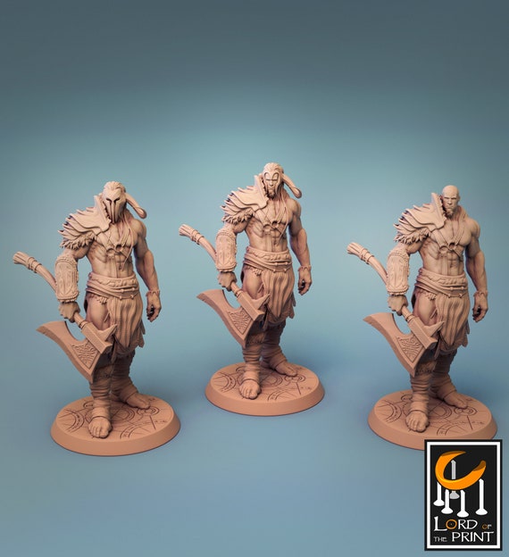 Barbarian Miniature Tabletop RPG Miniature Lord of the - Etsy