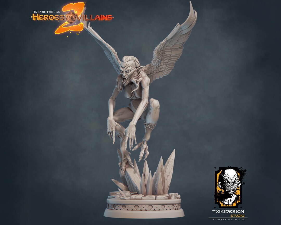 Harpy Miniature | Tabletop RPG Miniature | Javier Txiki Tejedor ...