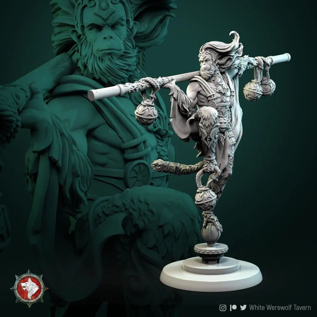 Monkey Warlord Miniature Tabletop RPG Miniature White Werewolf Tavern ...