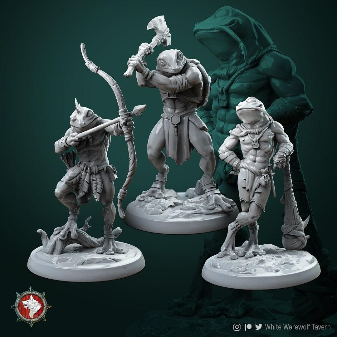Frogfolk Warrior Miniature | Tabletop RPG Miniature | White Werewolf ...