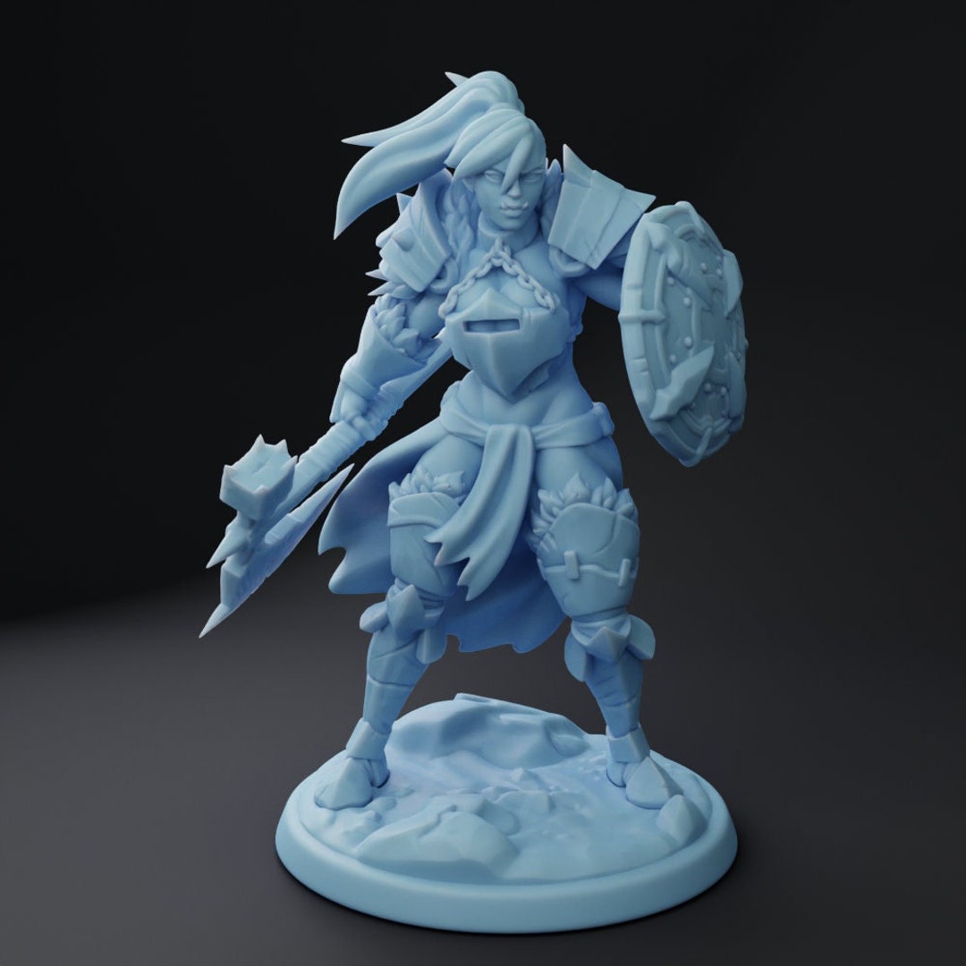 Female Orc Cleric Miniature Twin Goddess Miniatures Tabletop RPG ...