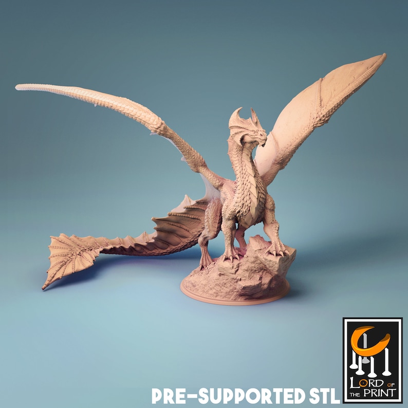 Brass Dragon Miniature Tabletop RPG Miniature Lord of the - Etsy