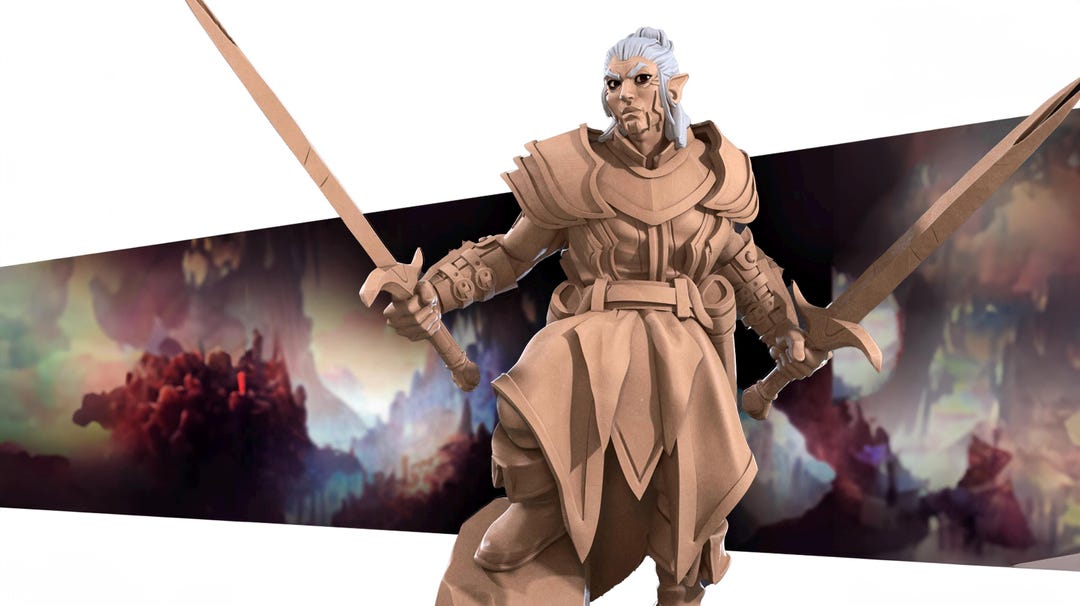 Drow Weapons Master Miniature Tabletop RPG Miniature Bite the Bullet ...