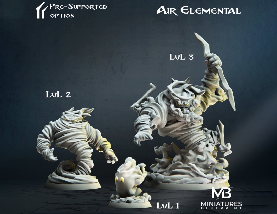 Air Elemental Miniature Tabletop RPG Miniature Miniatures Blueprint ...