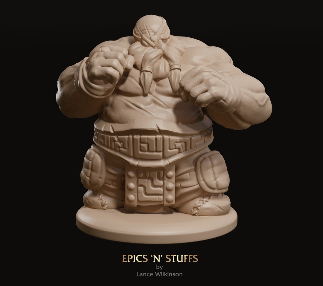 Dwarven Brawler Tabletop RPG Miniature Epic 'N' Stuff Roleplaying 3D ...