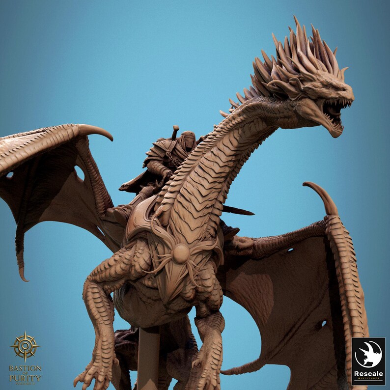 Dragon Guard Rider Miniature | Tabletop RPG Miniature | Rescale ...
