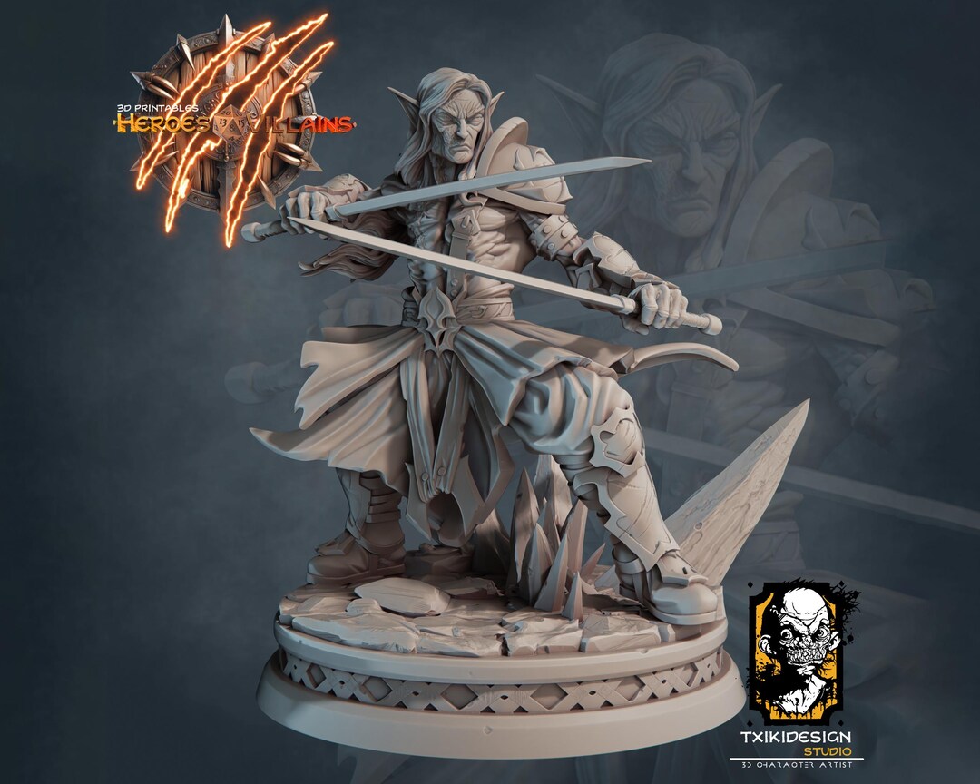 Drow Warrior Miniature | Tabletop RPG Miniature | Javier Txiki Tejedor ...