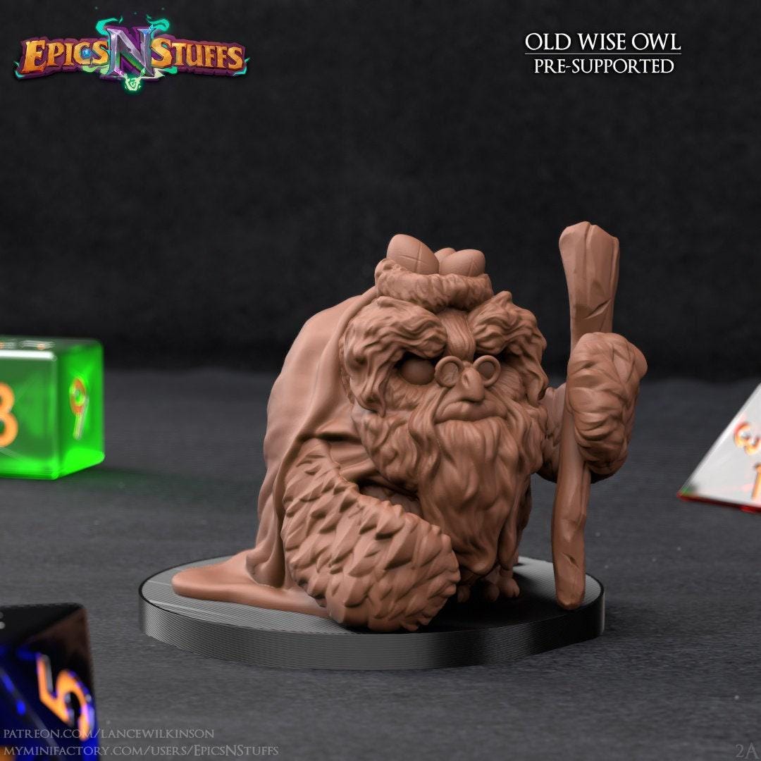 Wise Owl Elder Miniature | Tabletop RPG Miniature | Epic 'N' Stuff ...