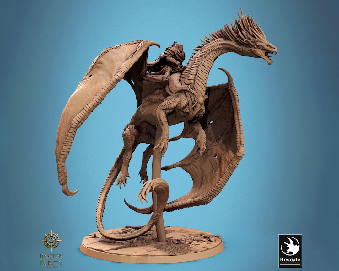 Dragon Guard Rider Miniature | Tabletop RPG Miniature | Rescale ...