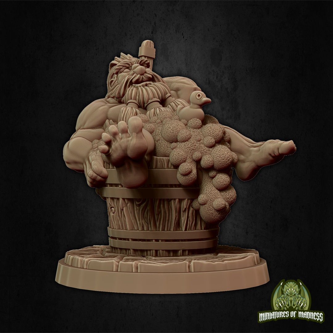 Dwarf Bath Miniature, Mifur the Stinky Tabletop RPG Miniature ...