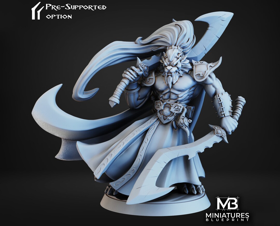 Leonin Warrior Miniature Tabletop RPG Miniature Miniatures Blueprint ...