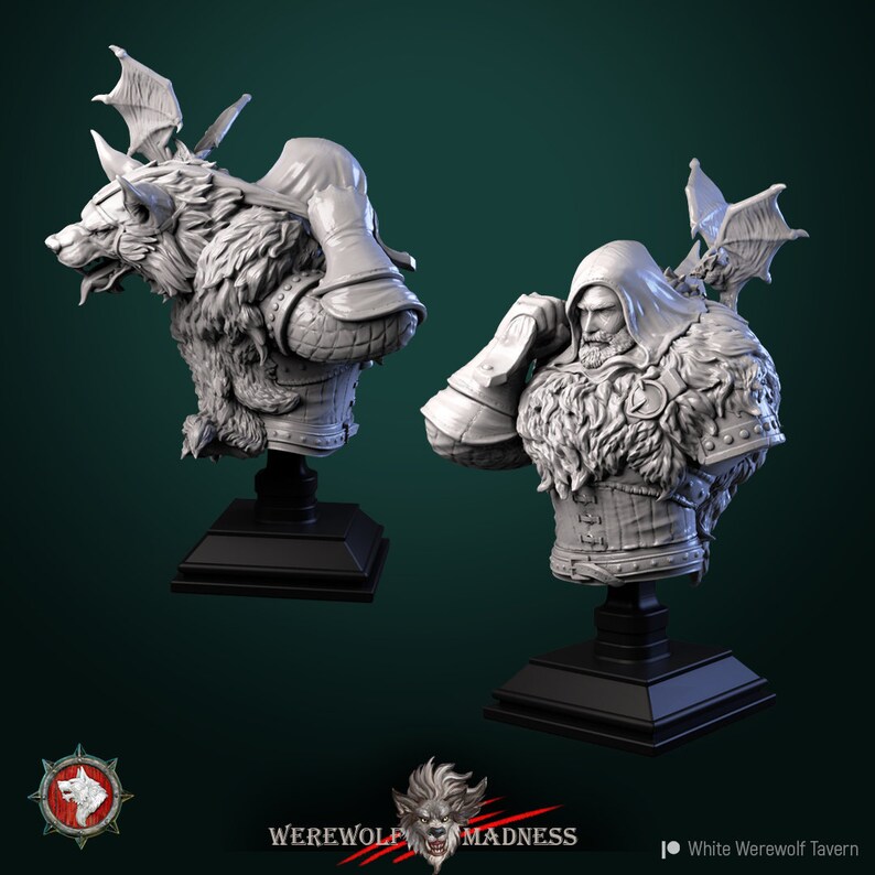 Werewolf Hunter Bust Waclaw Tabletop RPG Miniature White - Etsy