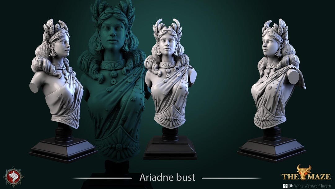 Princess Ariadne Bust | Tabletop RPG Miniature | White Werewolf Tavern ...