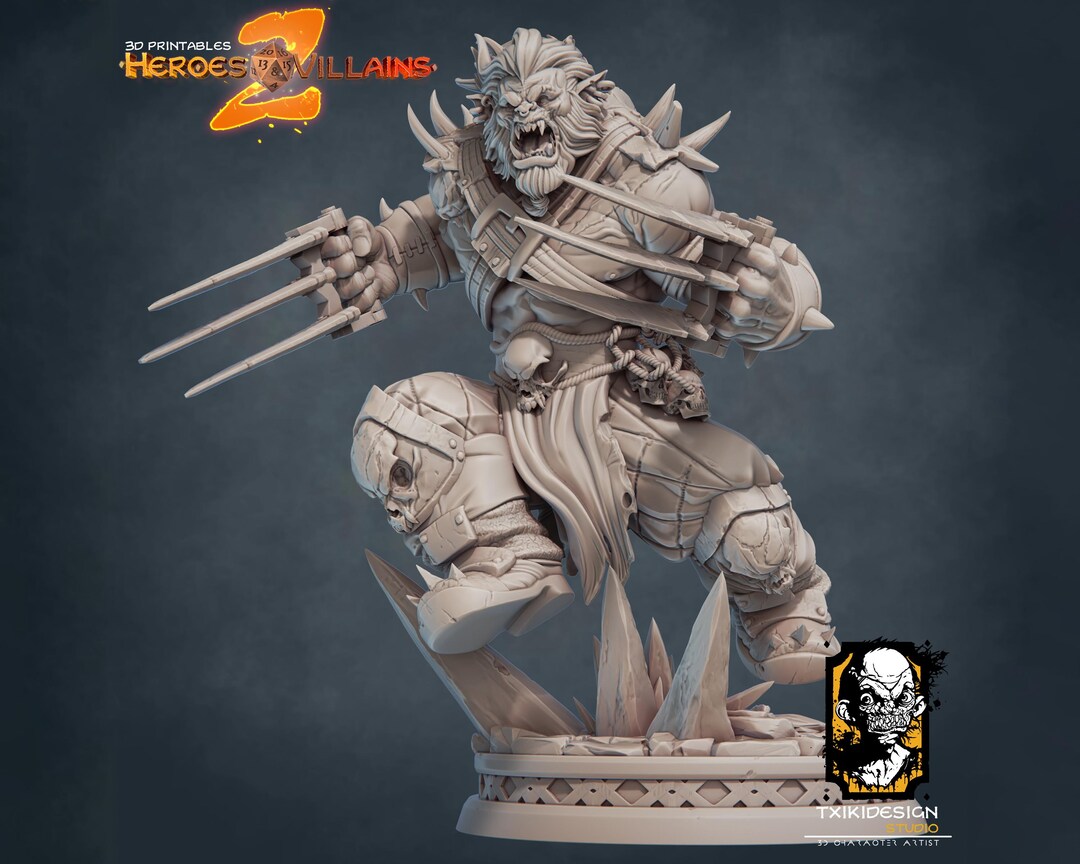Orc Berserker Miniature | Tabletop RPG Miniature | Javier Txiki Tejedor ...