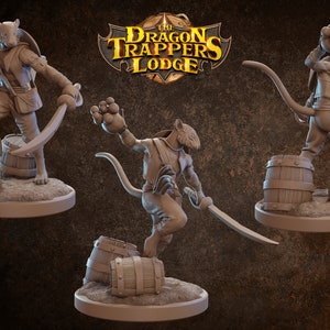 Ratman Rogue Miniature, Lee Tabletop RPG Miniature Dragon Trappers ...