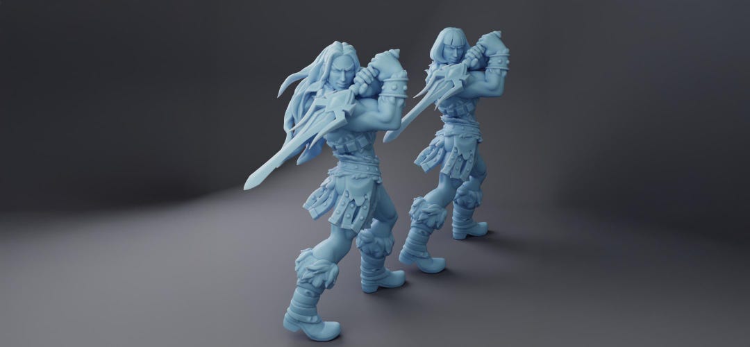 Barbarian Miniature, Himbro | Twin Goddess Miniatures | Tabletop RPG ...