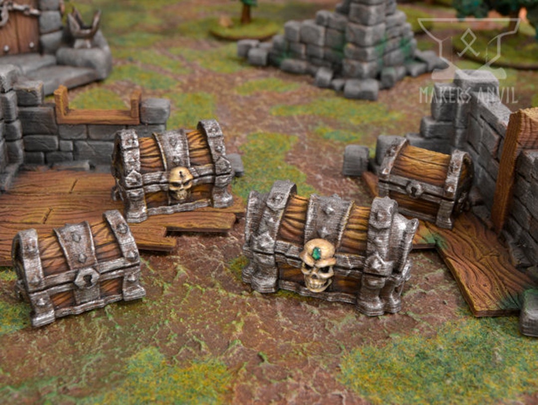 Chest Set Miniature | Makers Anvil | Roleplaying 3D Printed Fantasy ...