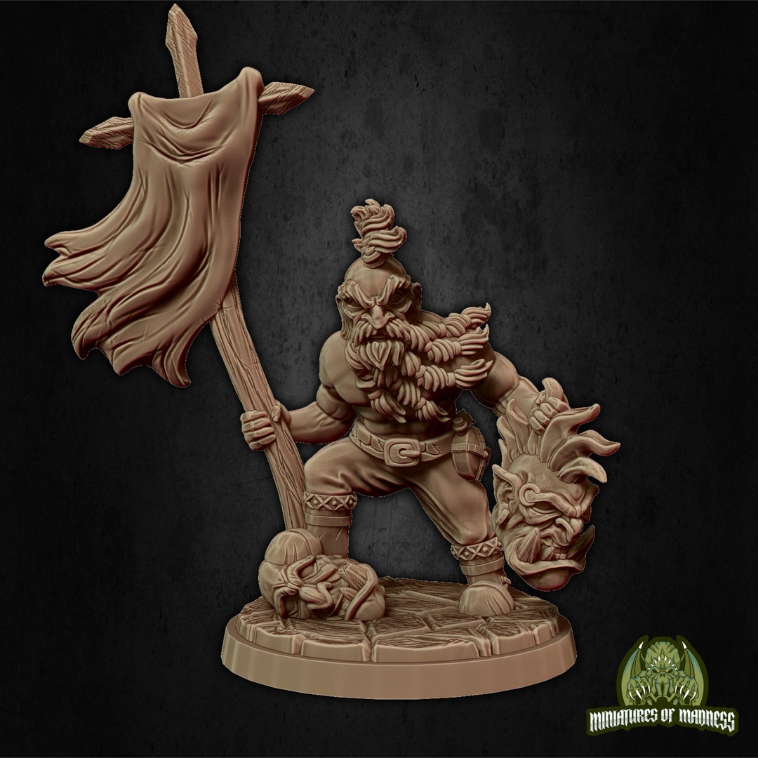 Dwarf Berserker Miniature, Tegnar the Bloodthirsty | Tabletop RPG ...