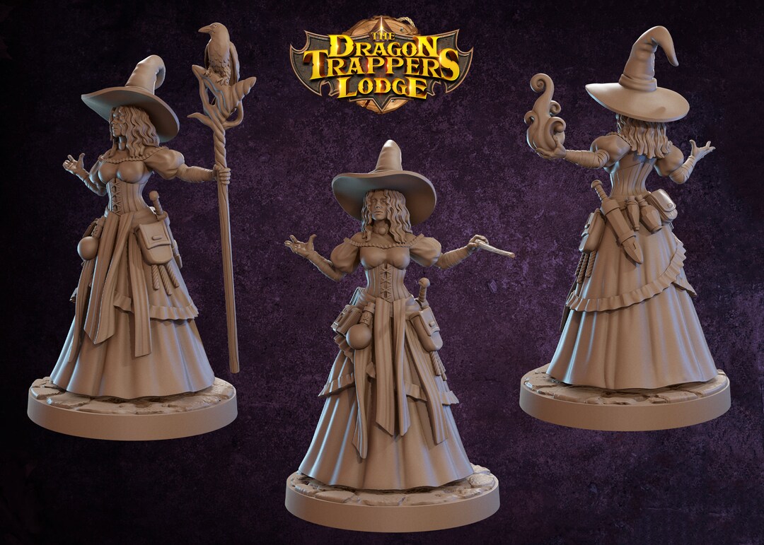 Female Wizard Miniature Lilith Tabletop RPG Miniature - Etsy