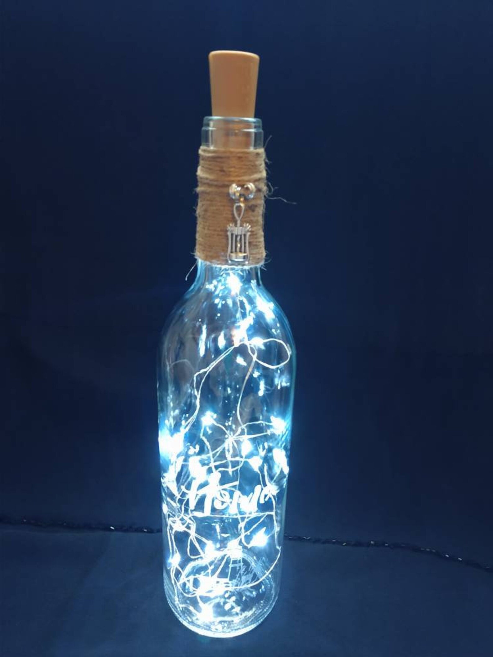 Decorative Etched Glass LED Lighted Wine Bottle Choice of | Etsy