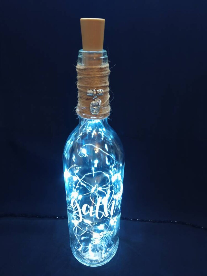 Decorative Etched Glass LED Lighted Wine Bottle Choice of | Etsy