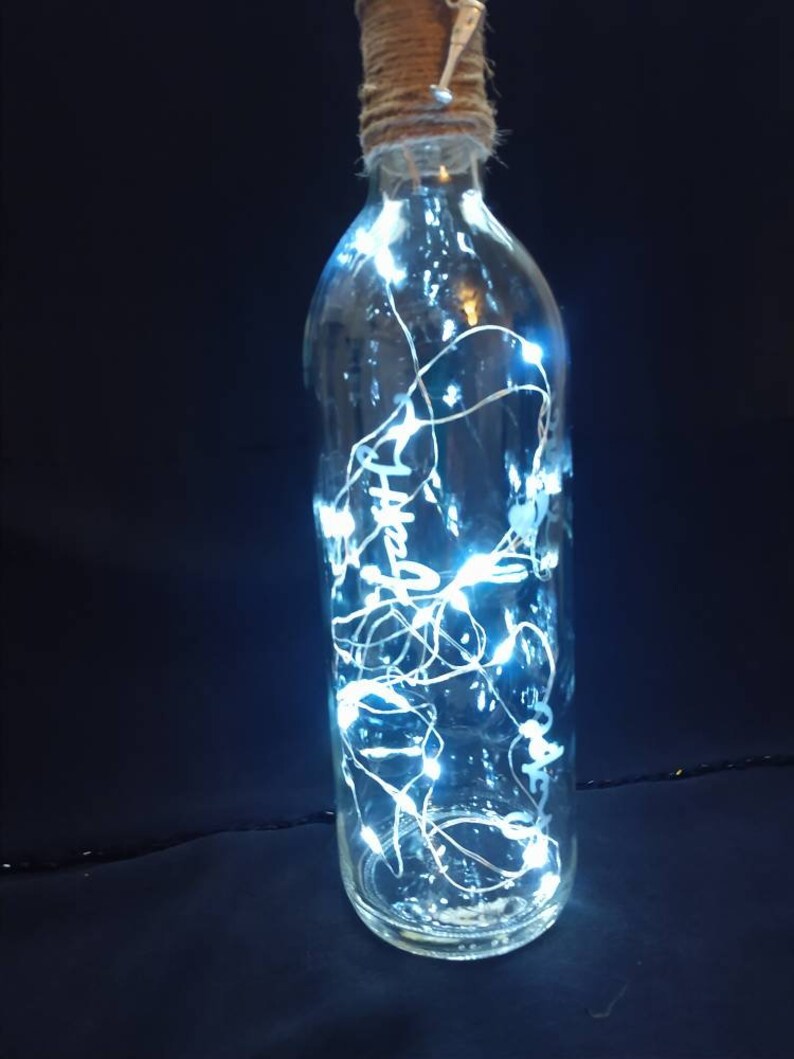 Decorative Etched Glass LED Lighted Wine Bottle Choice of | Etsy