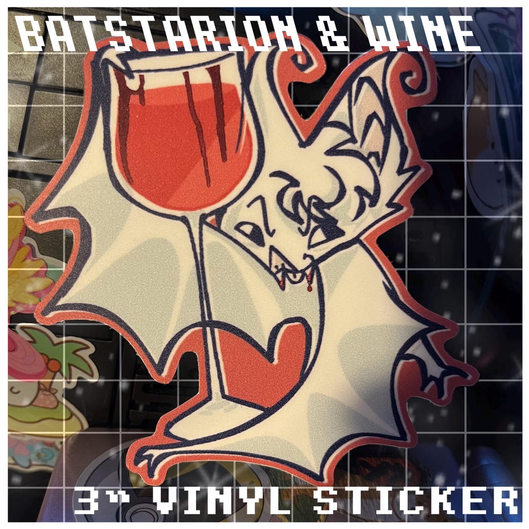 Batstarion & Wine Vinyl Sticker - Etsy