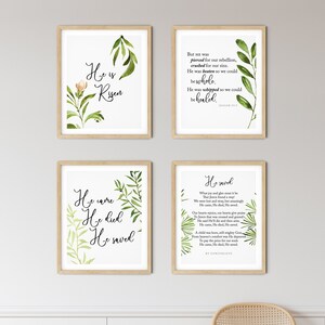 Easter Printable Wall Art Bundle Set of 4, Christian Scripture Easter ...
